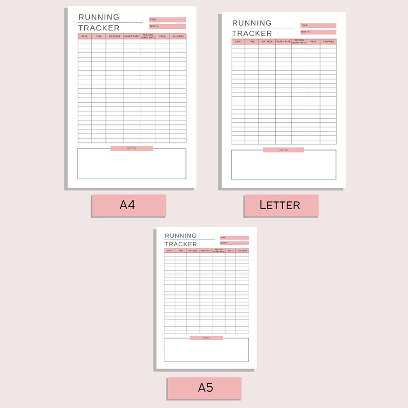 Running and Step Tracker Printable Jogging Planner Fitness Tracker ...