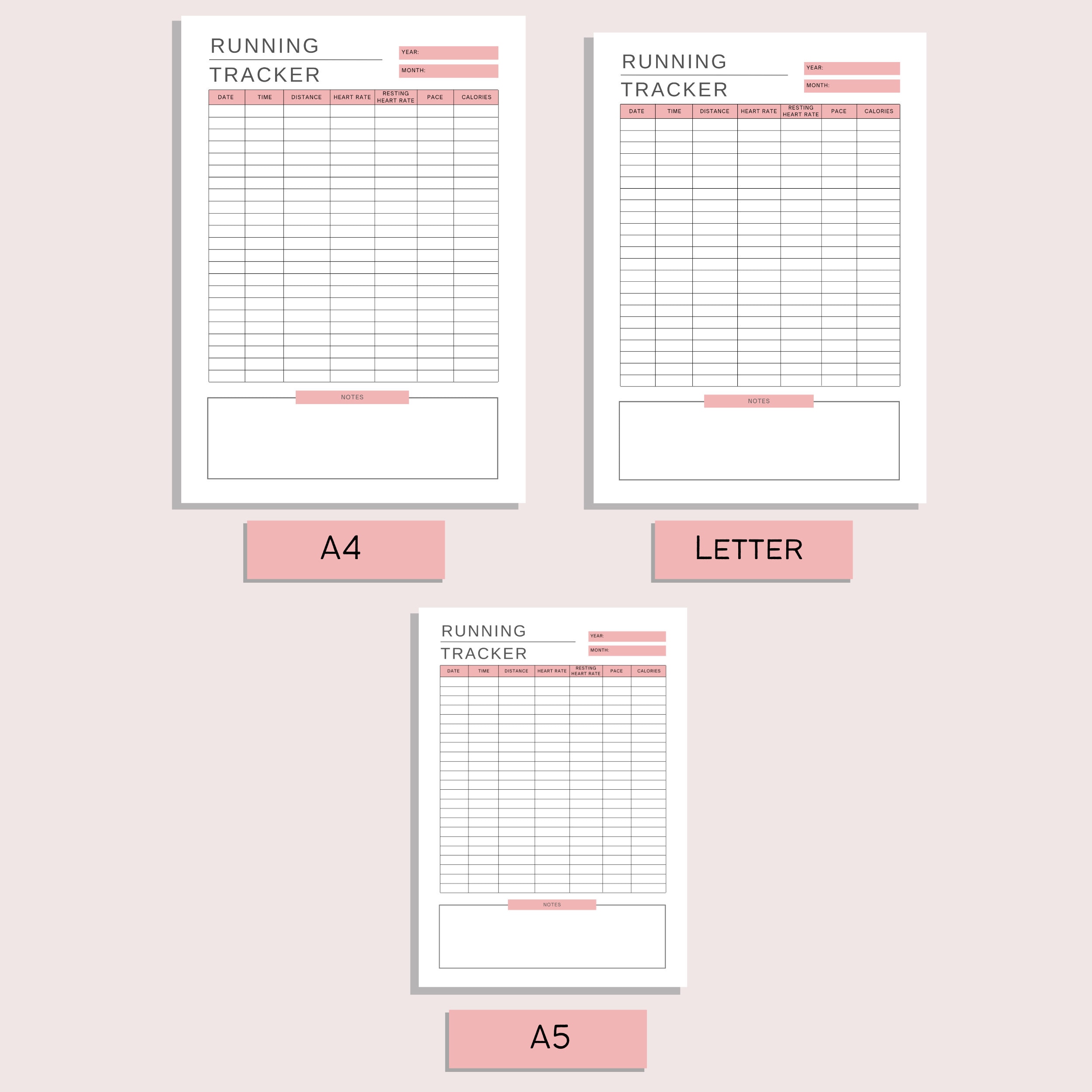 Running and Step Tracker Printable Jogging Planner Fitness Tracker ...