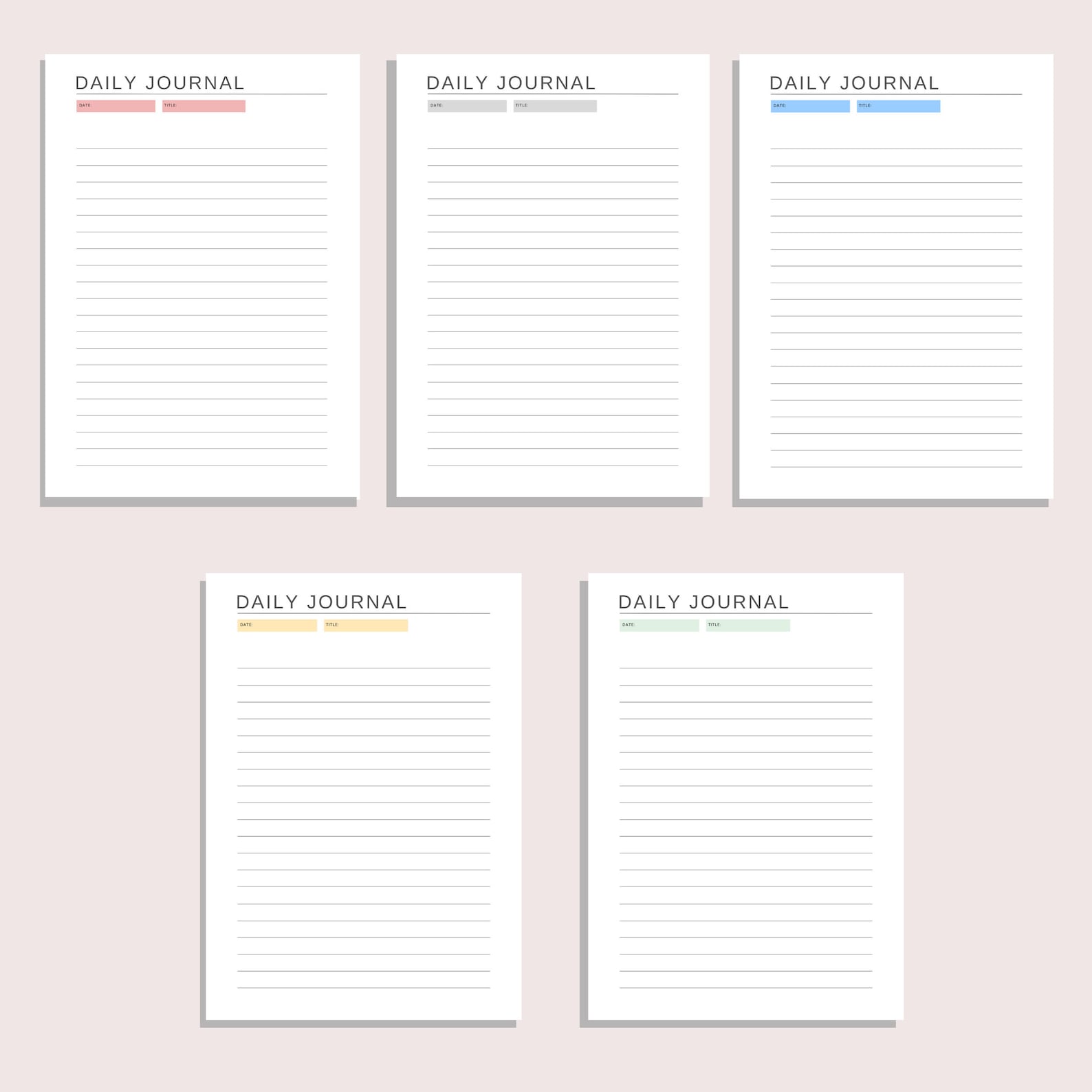 Daily Journal | Daily Gratitude Book | Self Care Journal | Printable ...