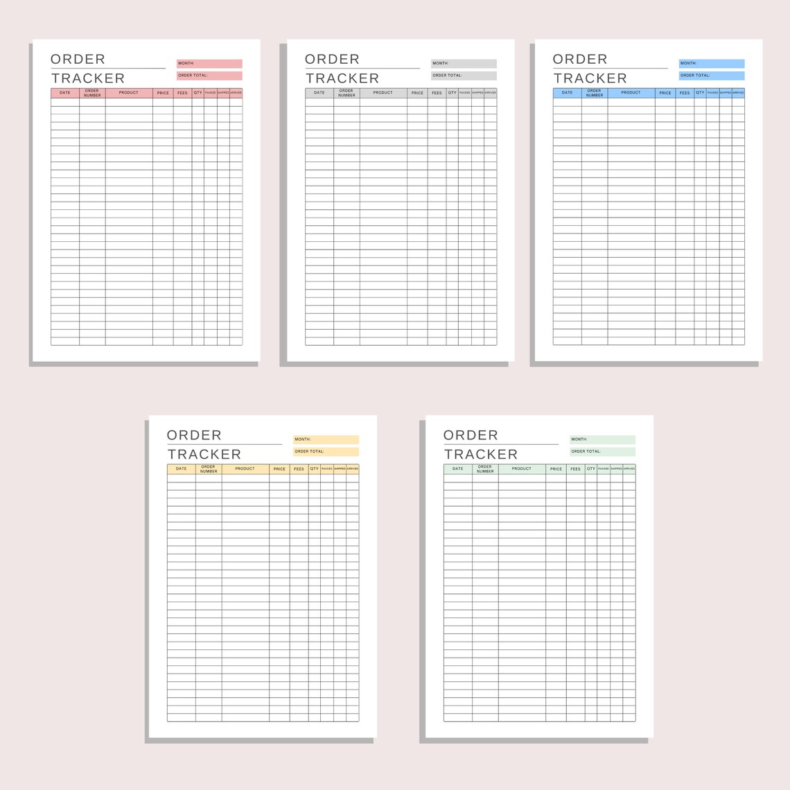 Order Tracker | Printable Shipment Tracker | Small Business Template ...