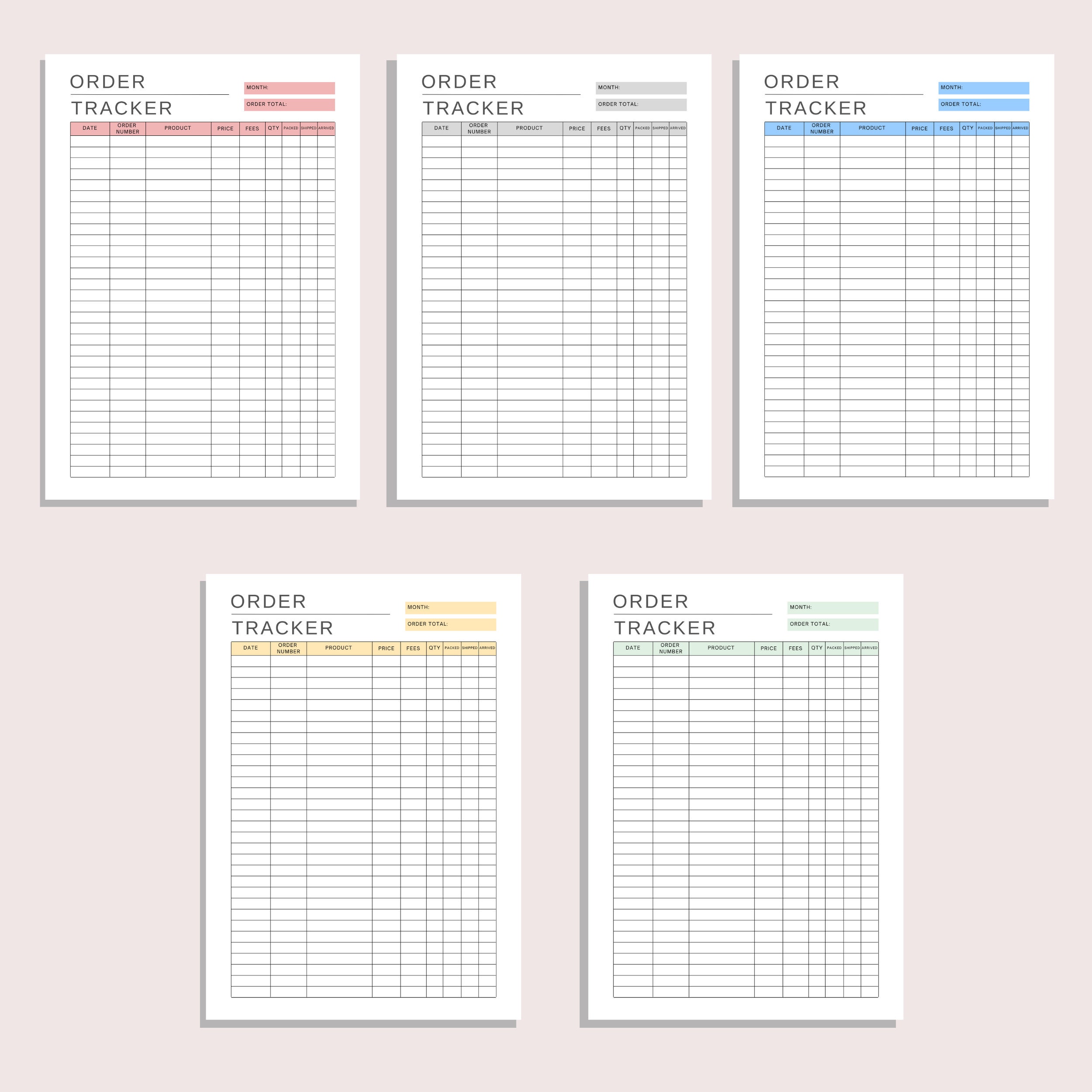 Order Tracker | Printable Shipment Tracker | Small Business Template ...