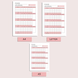 Food Journal | Printable Meal Tracker | Calorie Counting Log | Meal ...