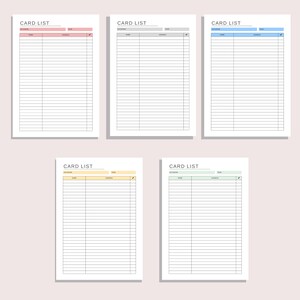 Printable Card List, Greeting Card Tracker, Birthday Thank You List ...