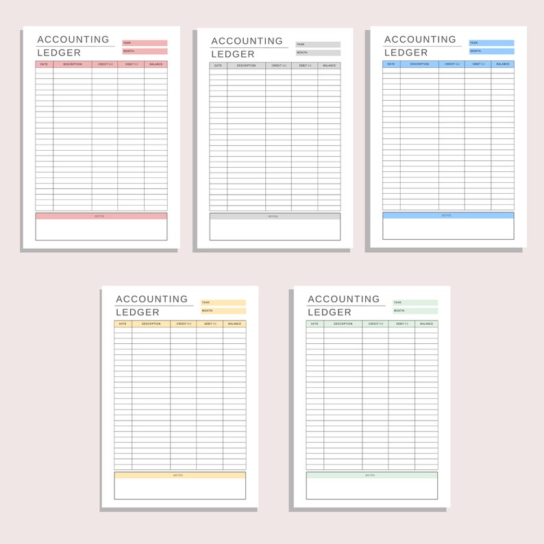 Printable Accounting Ledger | Bookkeeping Template | Small Business ...