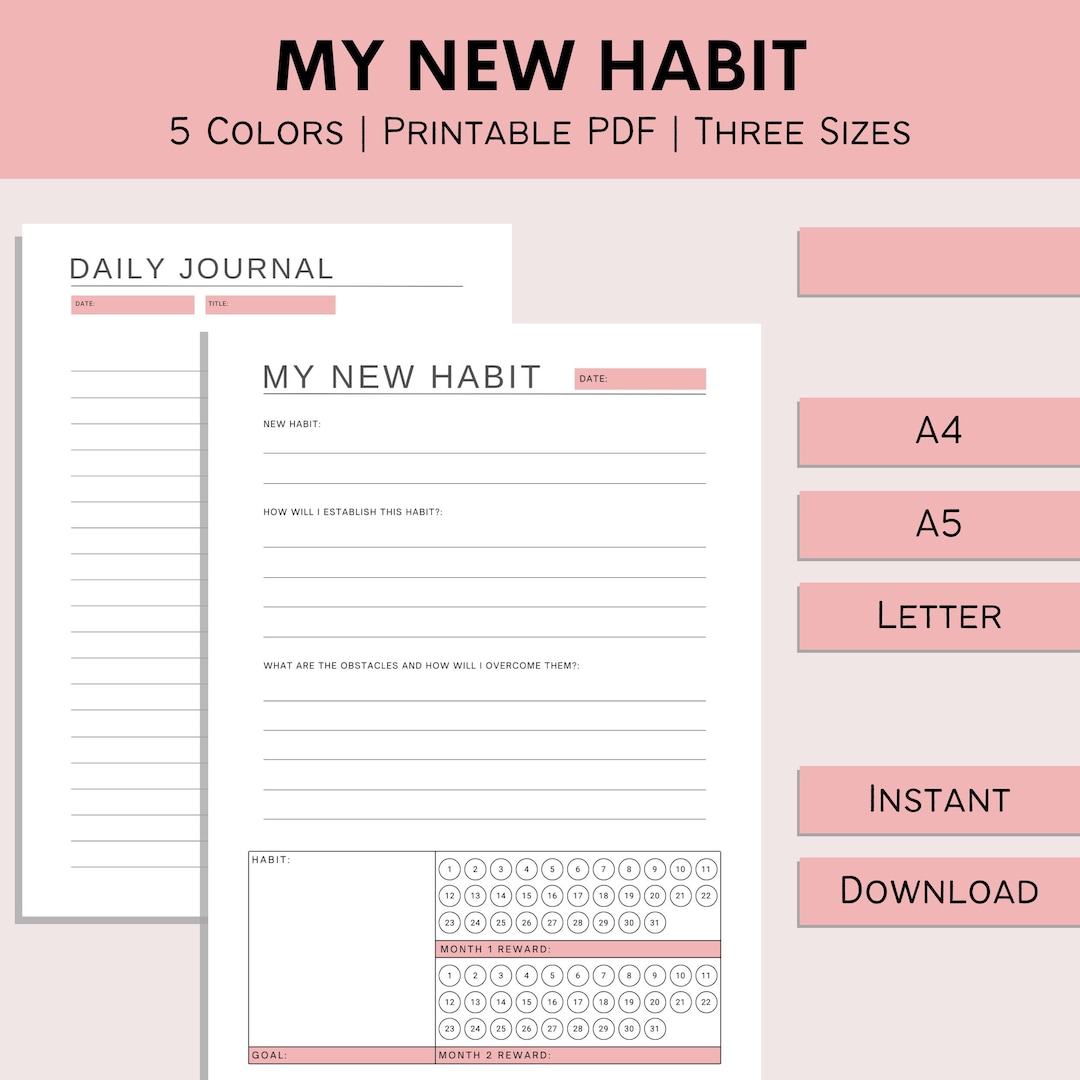 New Habit Planner | Build A New Routine Tracker | Productivity Plan ...