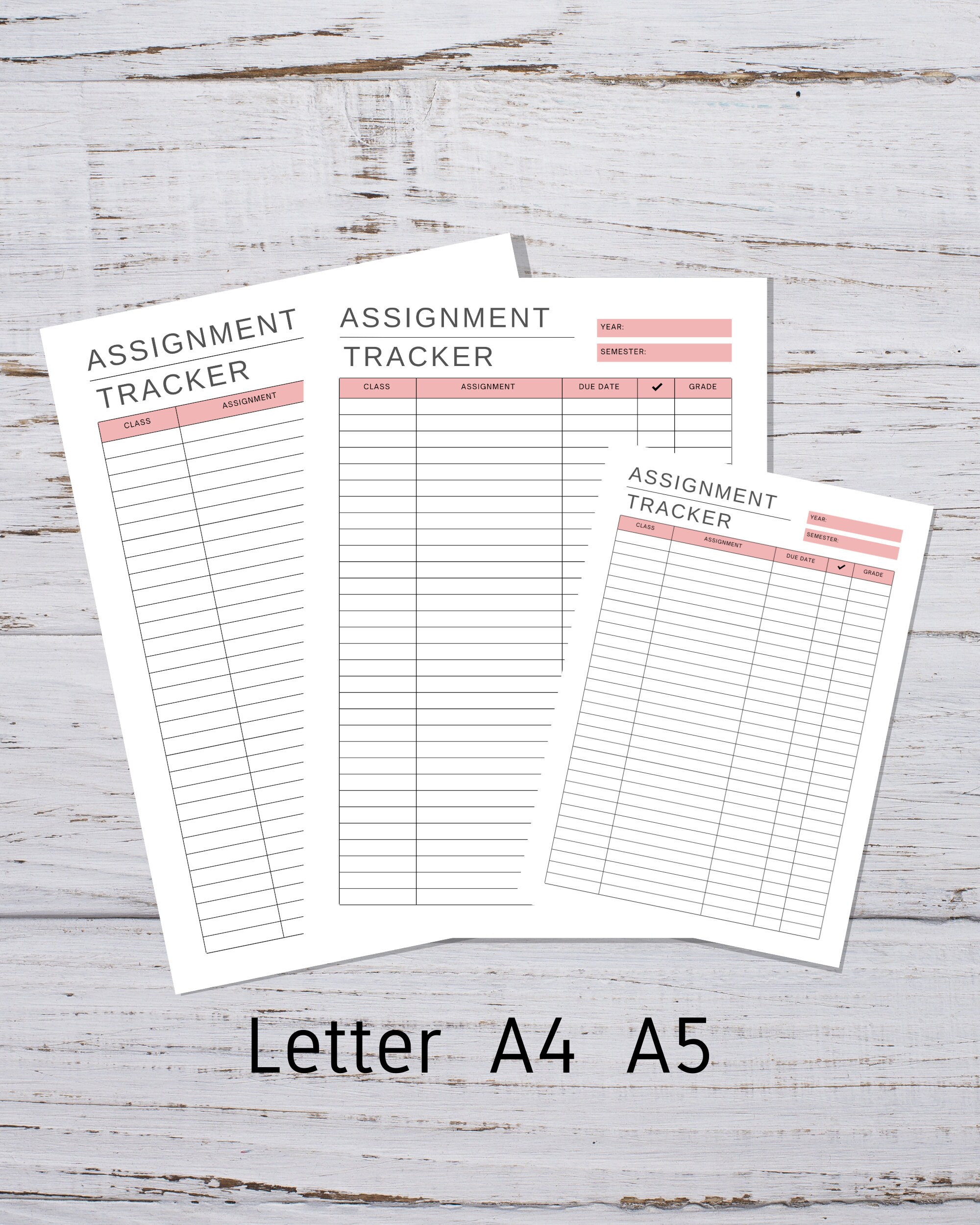 Assignment Tracker Assignment Printable Homework Sheet | Etsy