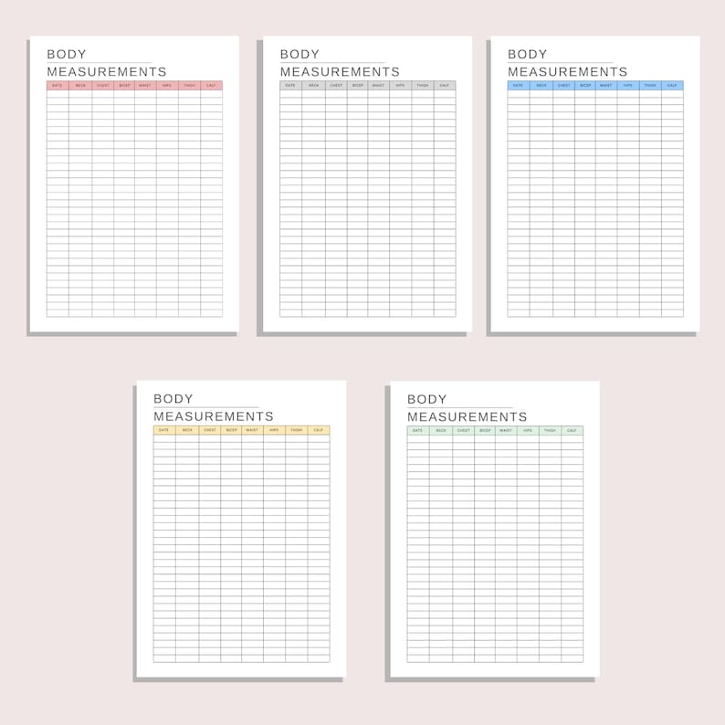 Body Measurement Tracker | Printable Body Progress | Weight Loss ...