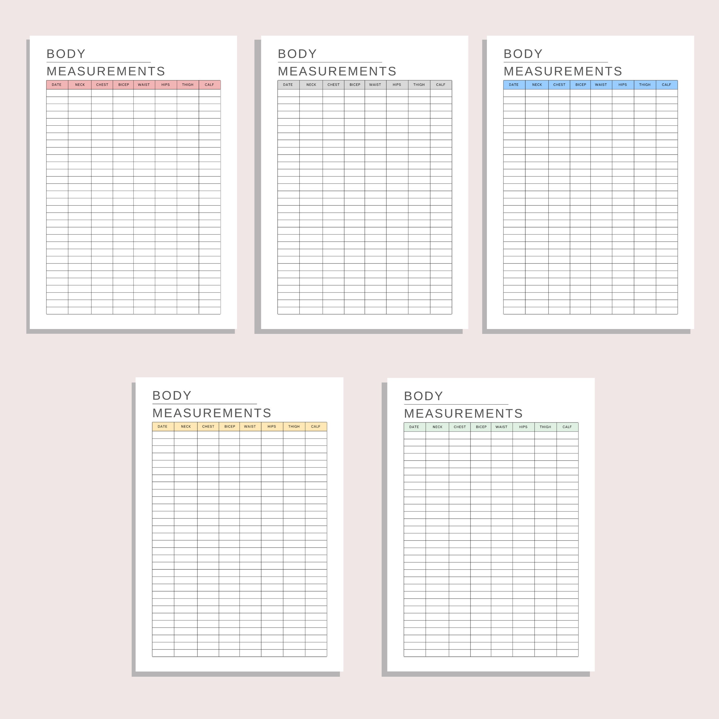 Body Measurement Tracker | Printable Body Progress | Weight Loss ...