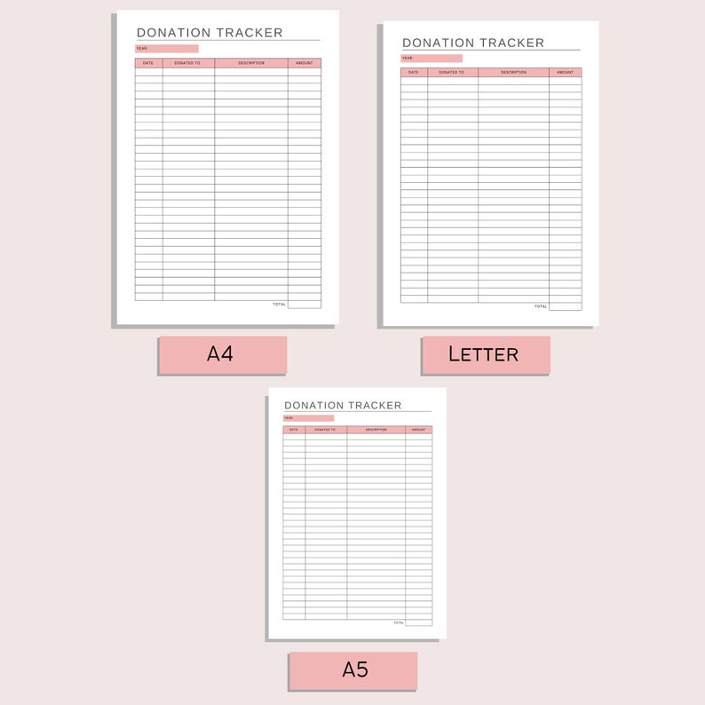 Donation Tracker | Printable Tithe Log | Charitable Donations Track ...