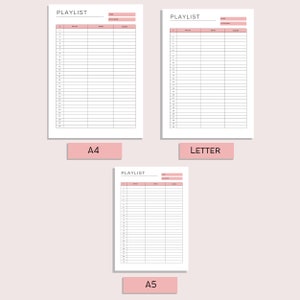 Blank Playlist | Wedding Song Log | Positivity Planner | Morning ...