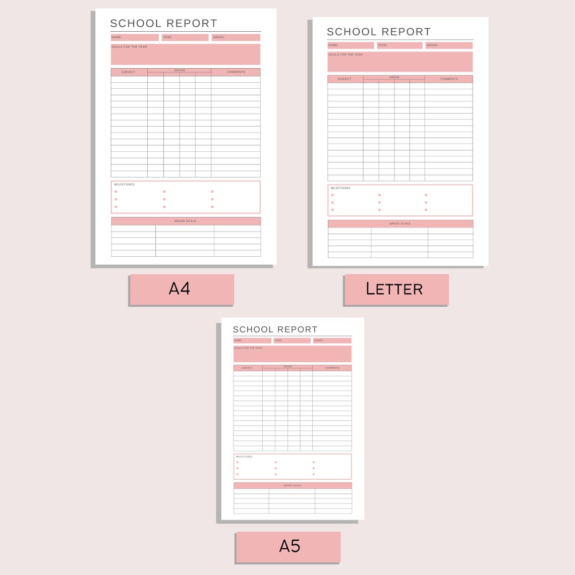 School Report Card, Homeschool Tracker, Printable Academic Record ...