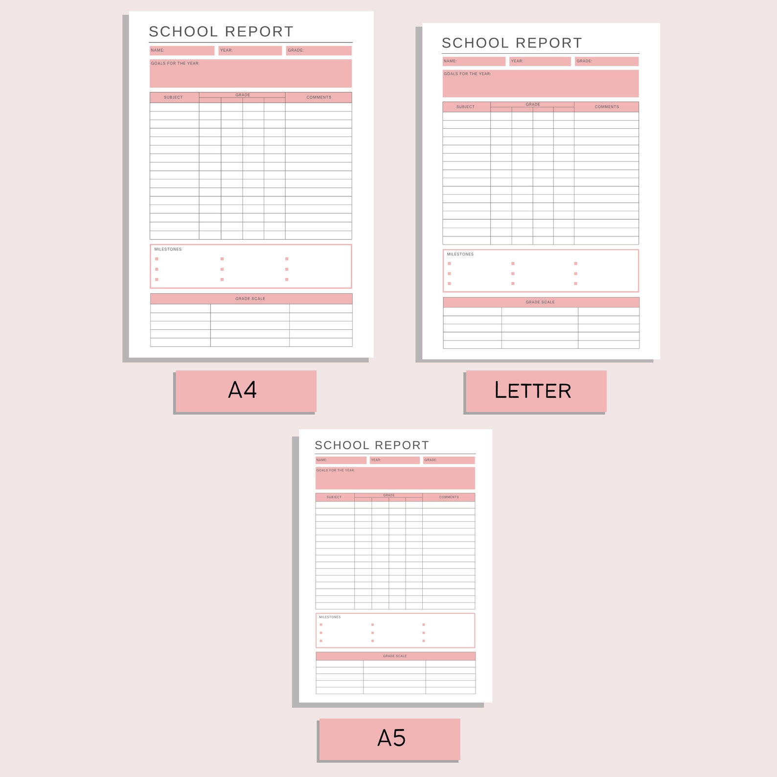 School Report Card, Homeschool Tracker, Printable Academic Record ...