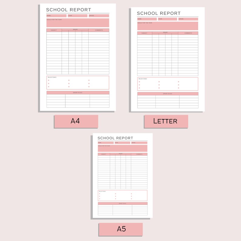 School Report Card, Homeschool Tracker, Printable Academic Record ...