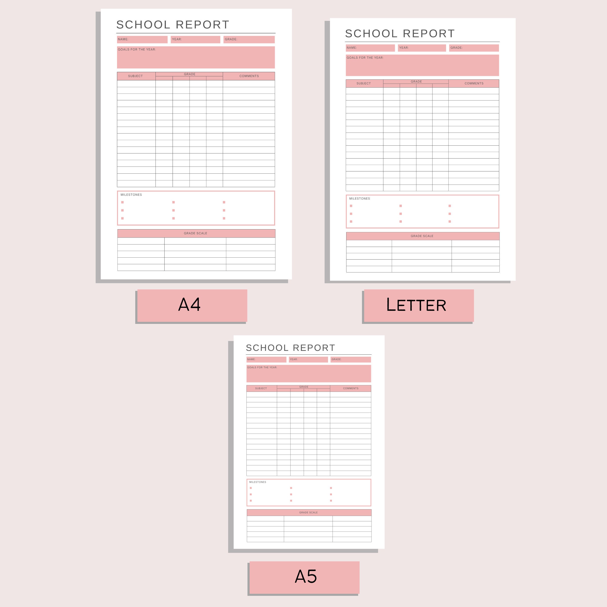 School Report Card, Homeschool Tracker, Printable Academic Record ...