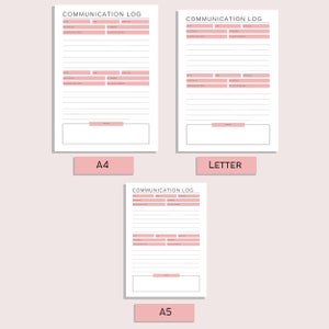 Communication Log | Printable Conversation Record | Team Call ...