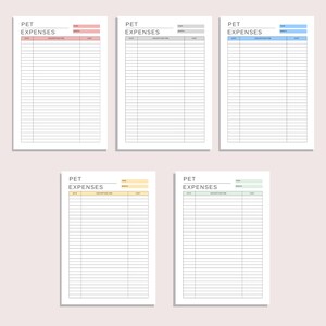 Pet Expense Tracker | Printable Spending Log | Cat Spending | Dog Cost ...