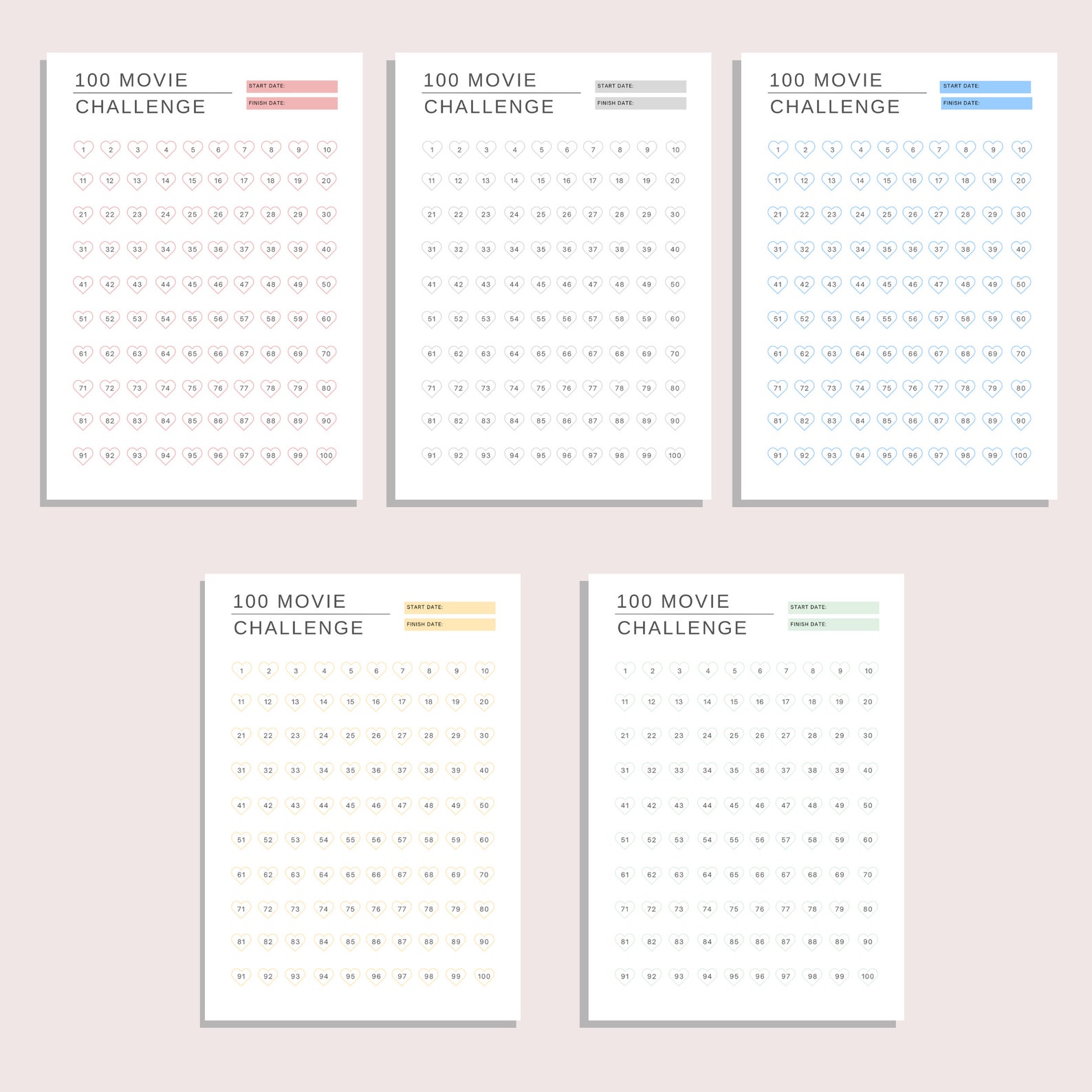 100 Movie Challenge | Movie Tracker | Bucket List | Film Watchlist ...