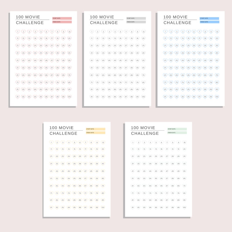 100 Movie Challenge | Movie Tracker | Bucket List | Film Watchlist ...