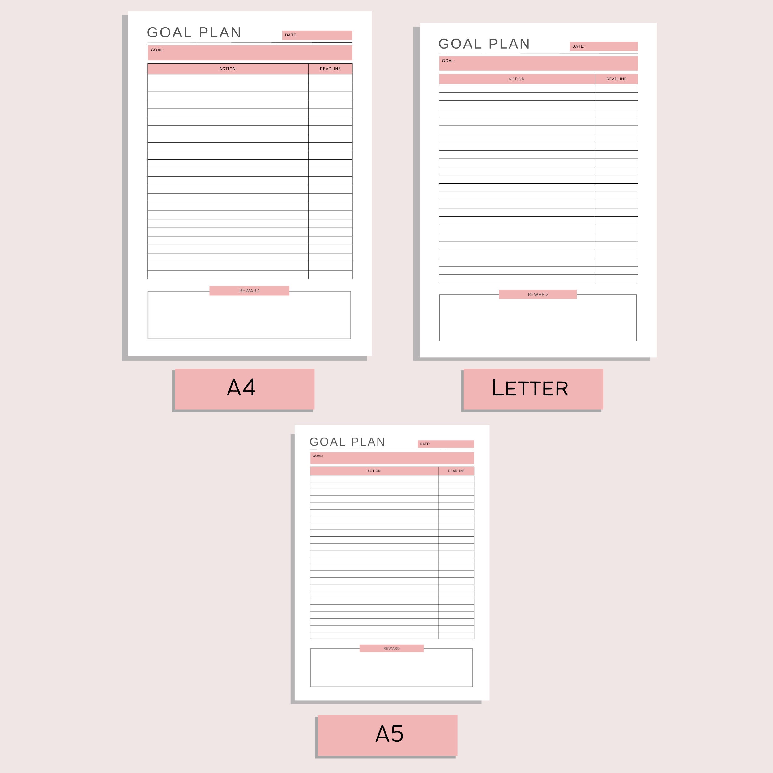 Goal Planner Printable | Productivity Planner Template | Simple ...