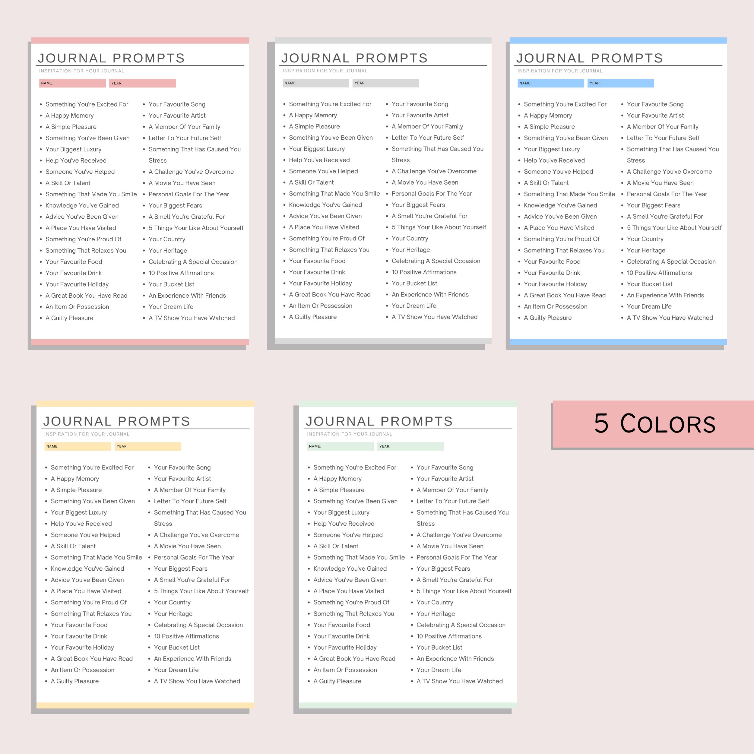 Daily Journal Printable | Gratitude Journal | Self Care Planner ...