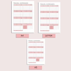 Travel Expenses Tracker | Printable Daily Spending Log | Work Travel ...