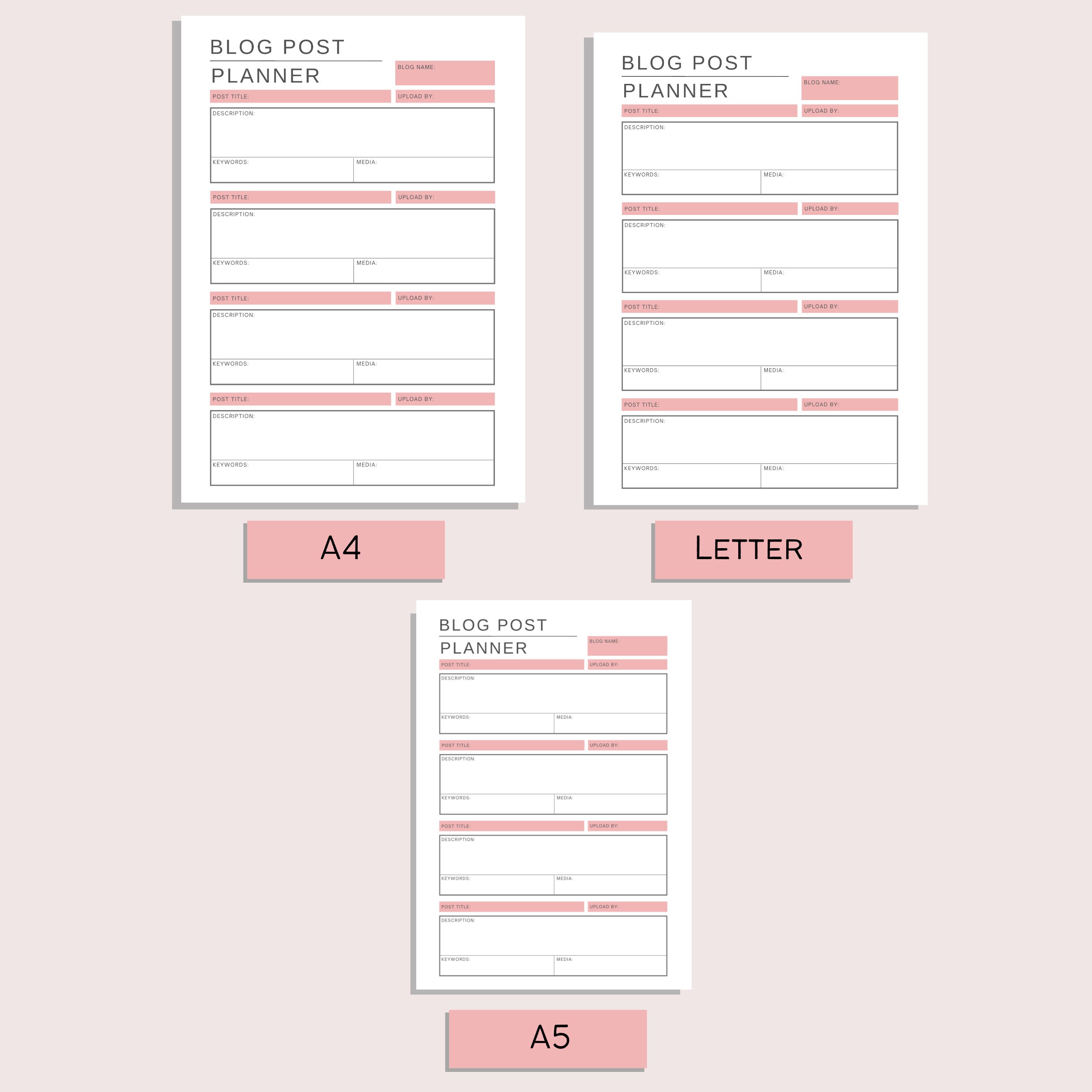Blog Post Planner | Printable Blog Idea Tracker | Website Post Series ...
