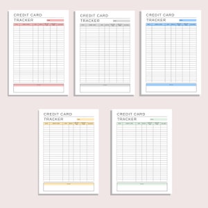 Credit Card Tracker | Printable Credit Card Planner | Financial ...