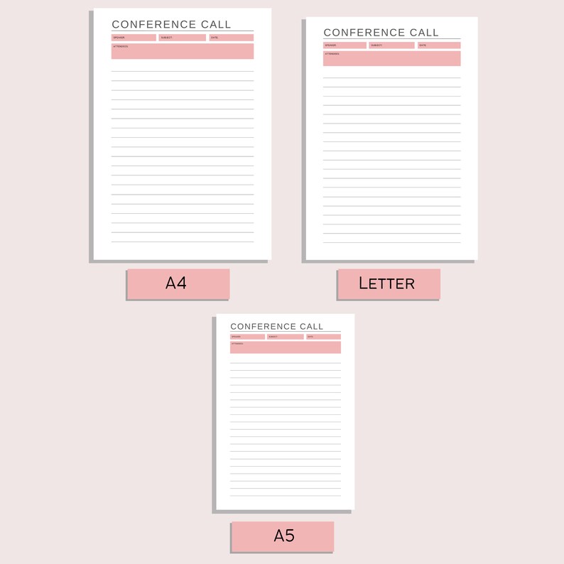 Business Conference Call, Printable Team Call, Meeting Notes, Zoom Call ...