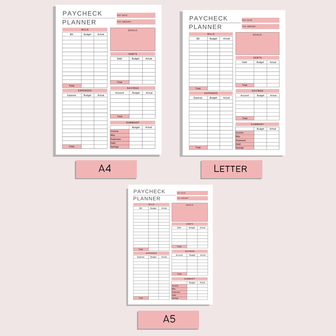 Paycheck Planner Overview, Budget Binder, Printable Paycheck Plan ...