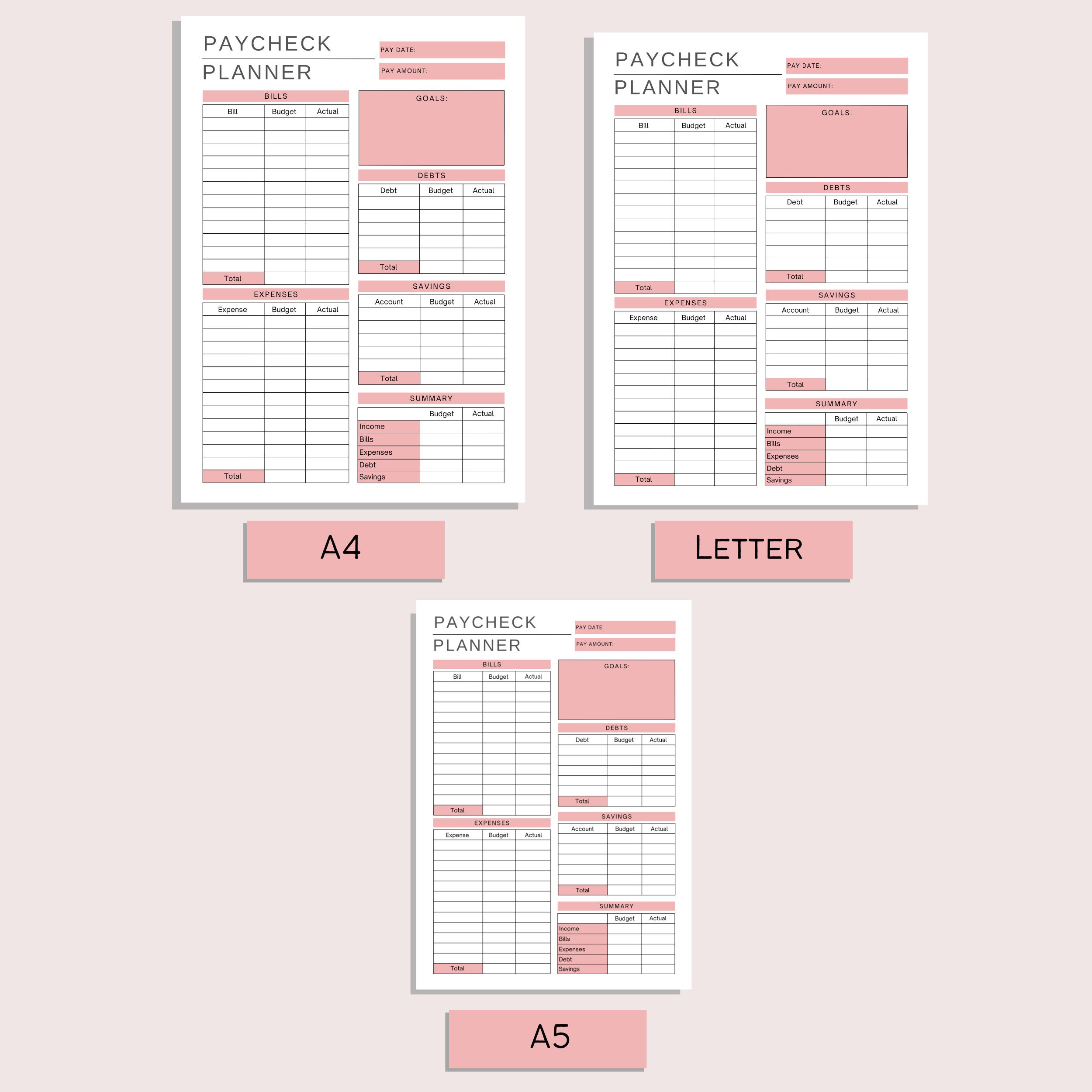 Paycheck Planner Overview, Budget Binder, Printable Paycheck Plan ...