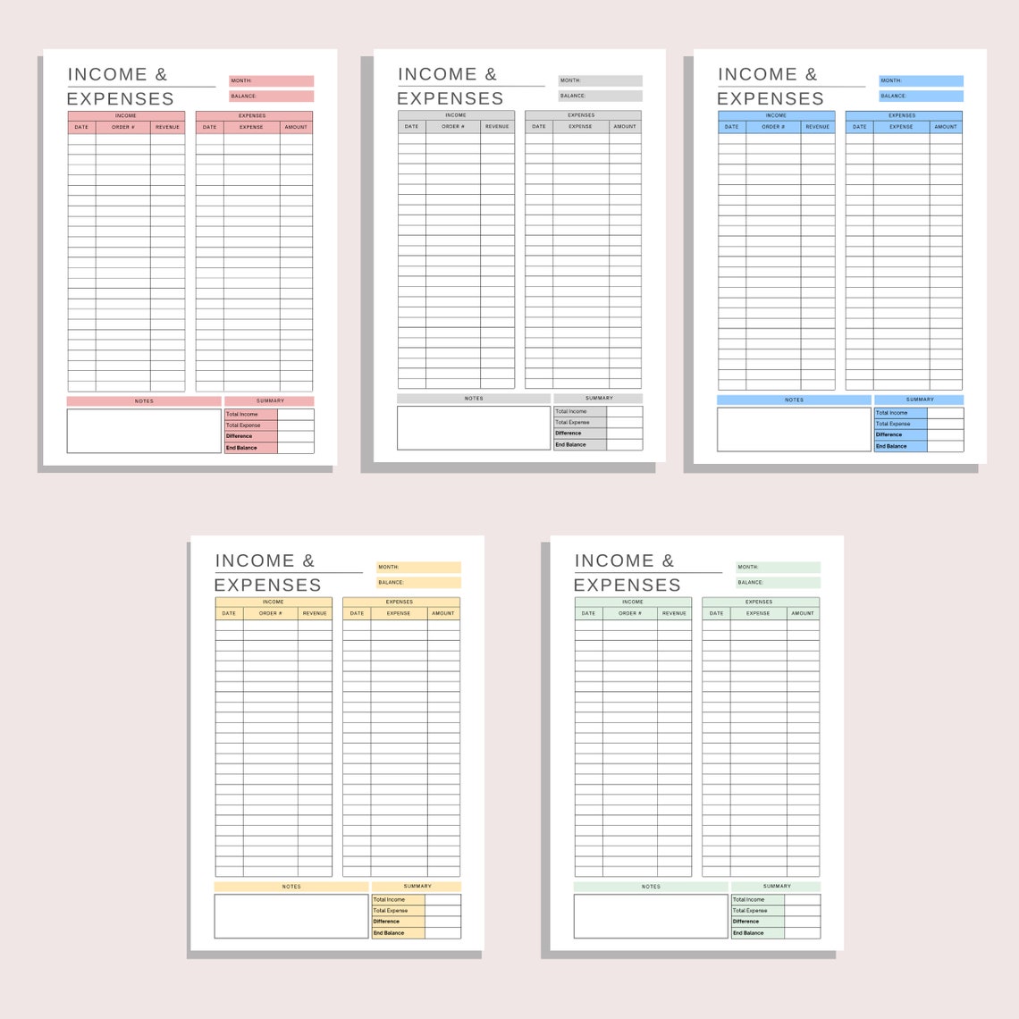 Income & Expense Tracker | Small Business Expense Log | Business ...
