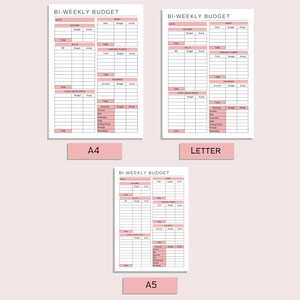 Bi-weekly Budget Bundle Template, Printable Paycheck Planner, Budget ...