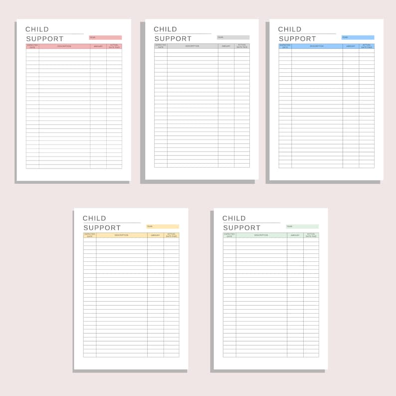 Child Support Payment Tracker | Child Custody Pay Sheet | Divorce ...