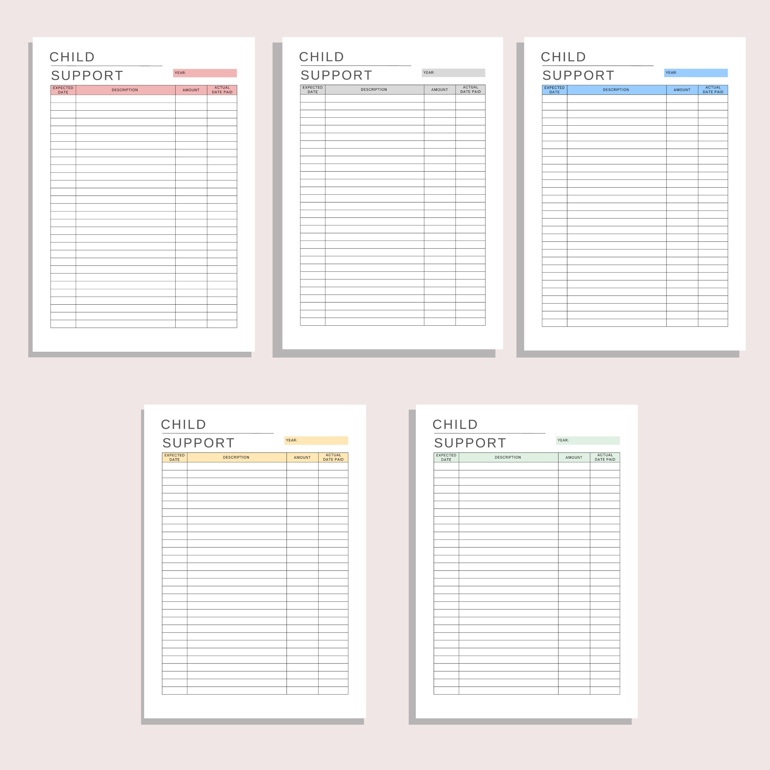 Child Support Payment Tracker | Child Custody Pay Sheet | Divorce ...