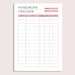 Homework Tracker Printable, Homeschool Teacher Checklist, Assignment ...