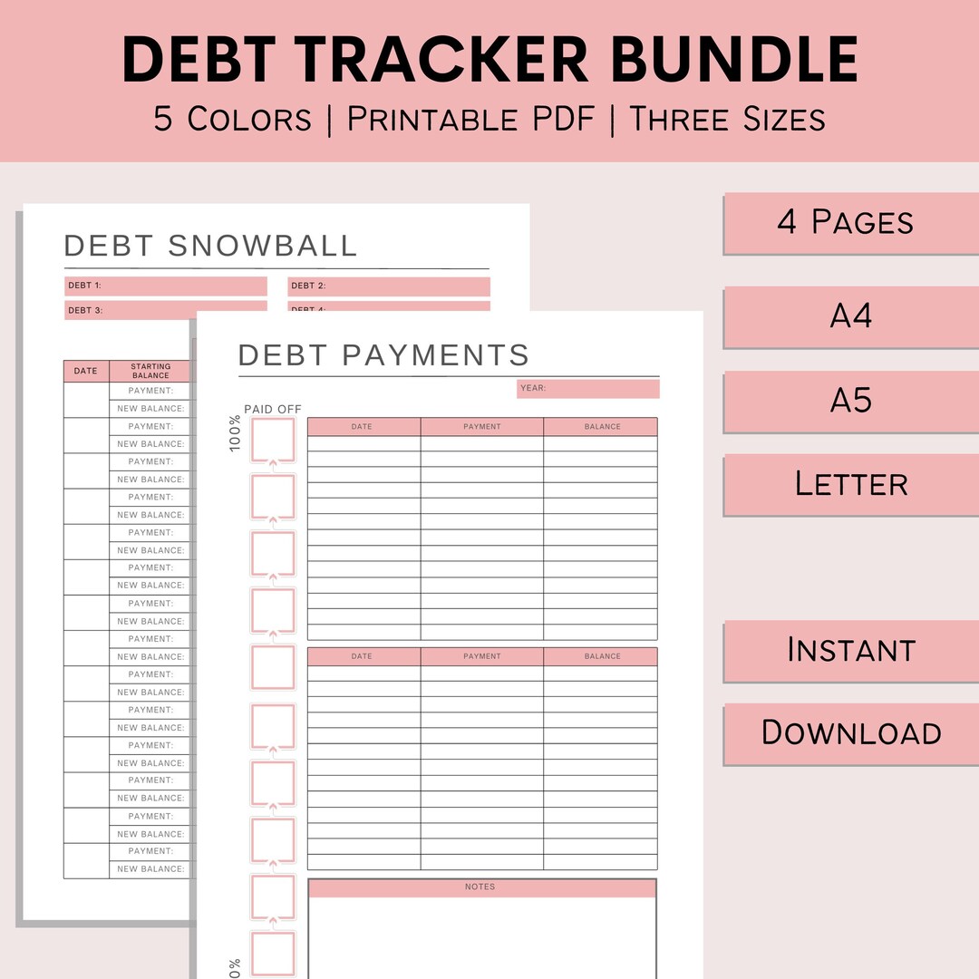 Printable Debt Tracker Bundle | Debt Snowball | Budget Planner | Debt ...