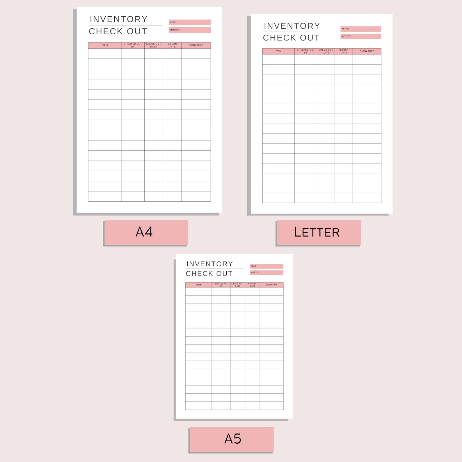 Inventory Check Out Sheet | Sign Out Form | Borrowing Tracker ... Inventory Check Out Sheet | Sign Out Form | Borrowing Tracker ...