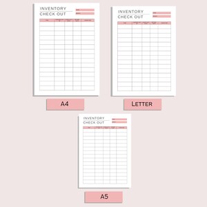Inventory Check Out Sheet | Sign Out Form | Borrowing Tracker ...