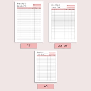 Mileage Tracker | Printable Mileage Log | Business Miles Sheet ...