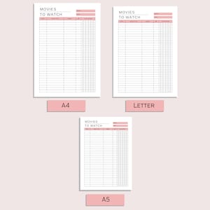 Movies to Watch | Movies to Watch List | Movie Tracker | Print at Home ...