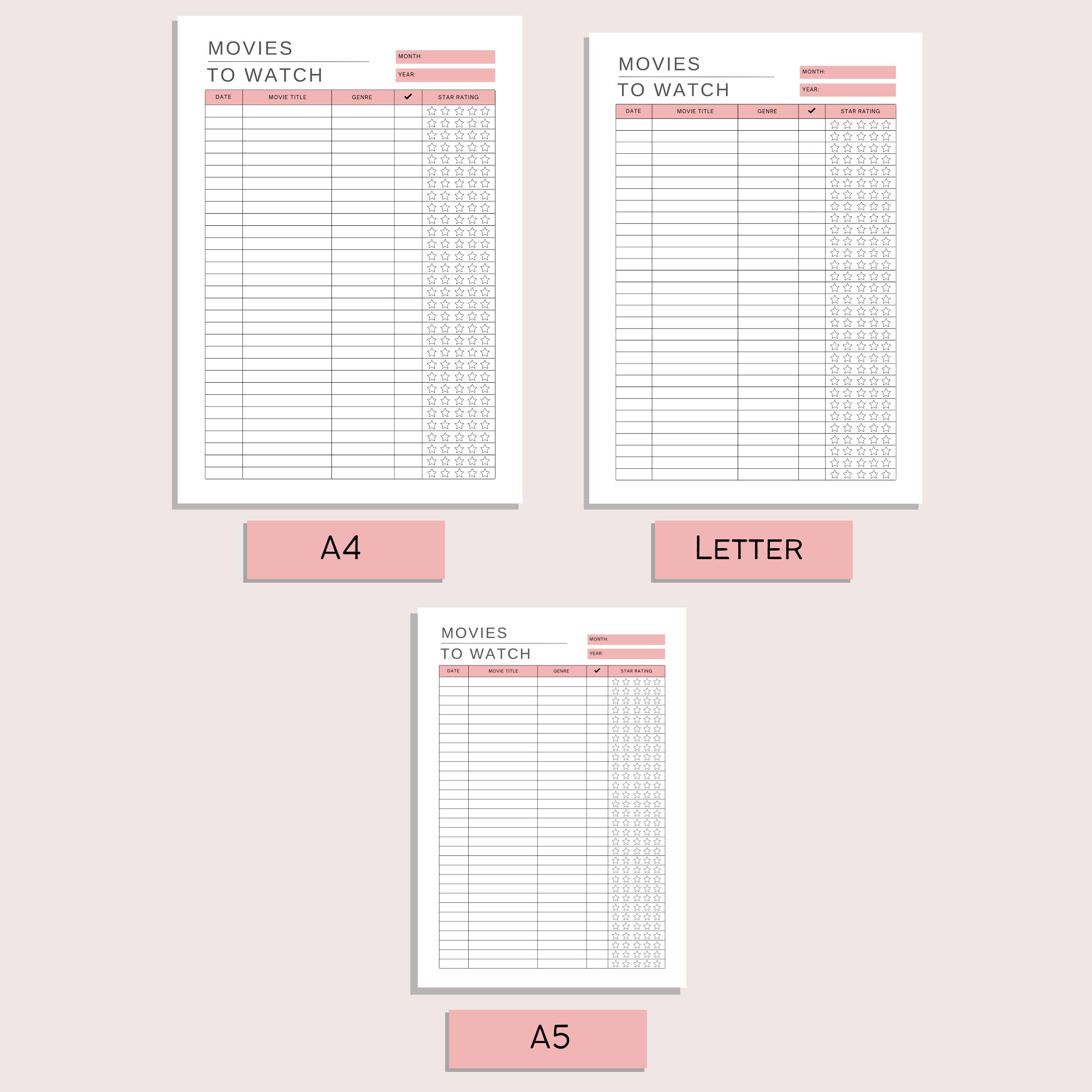 Movies to Watch | Movies to Watch List | Movie Tracker | Print at Home ...