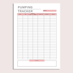 Pumping Schedule Tracker | New Mom Planner | Infant Daily Log ...