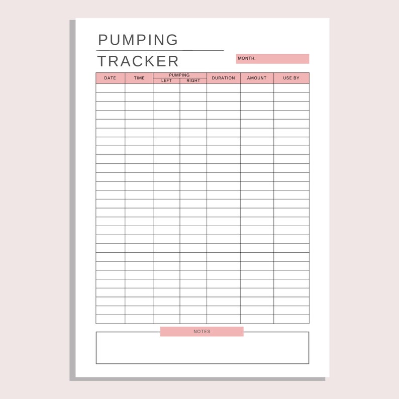 Pumping Schedule Tracker | New Mom Planner | Infant Daily Log ...