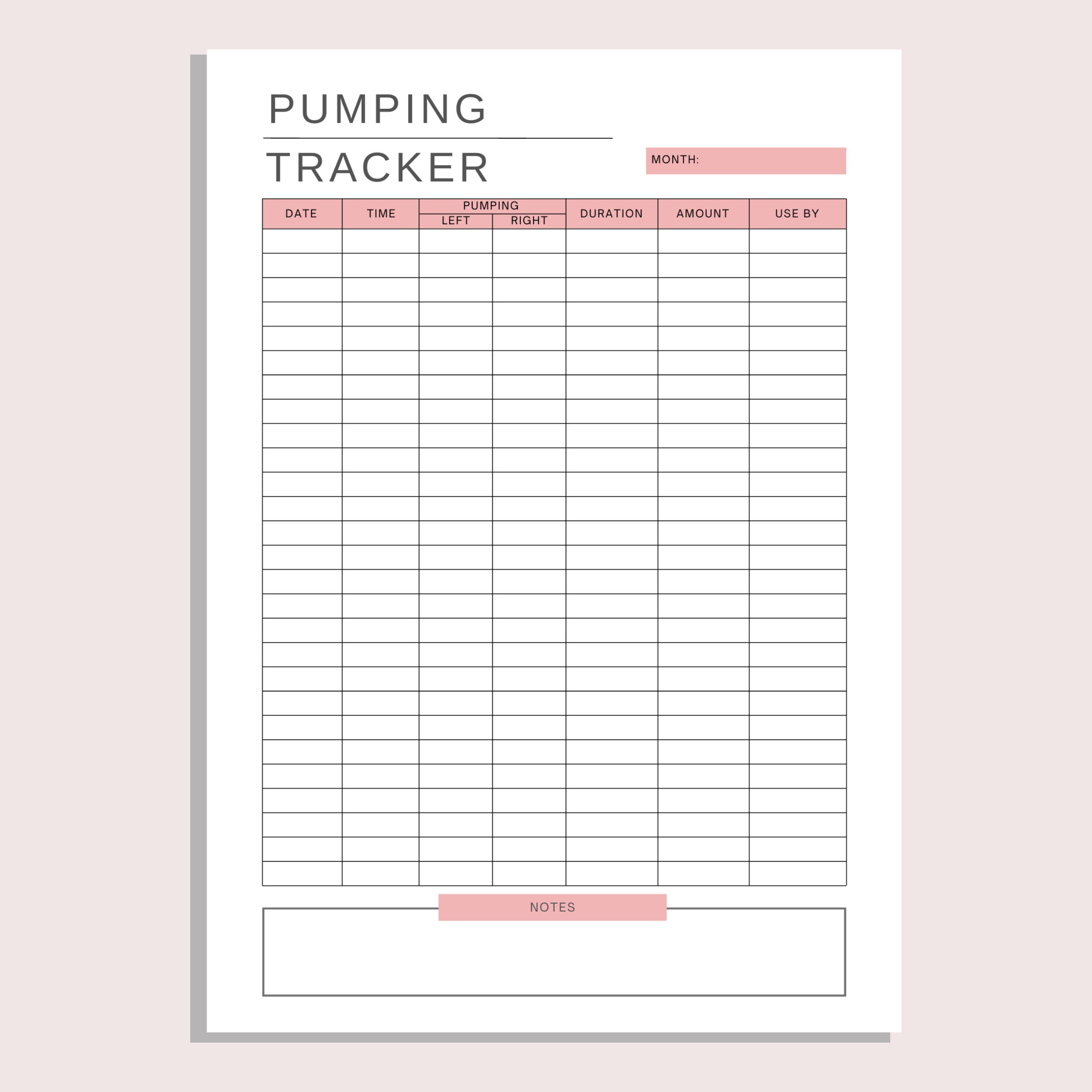 Pumping Schedule Tracker | New Mom Planner | Infant Daily Log ...