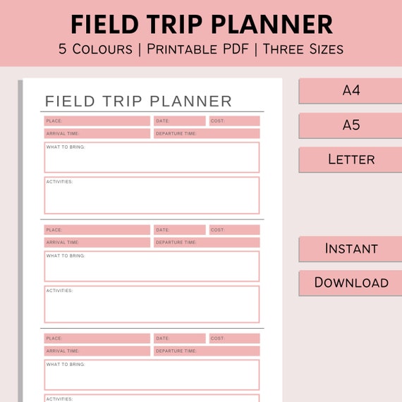 Field Trip Planner Printable Homeschool Plan Classroom - Etsy
