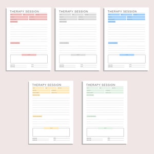 Therapy Session Notes | Printable Therapy Log | Mental Health Tracker ...