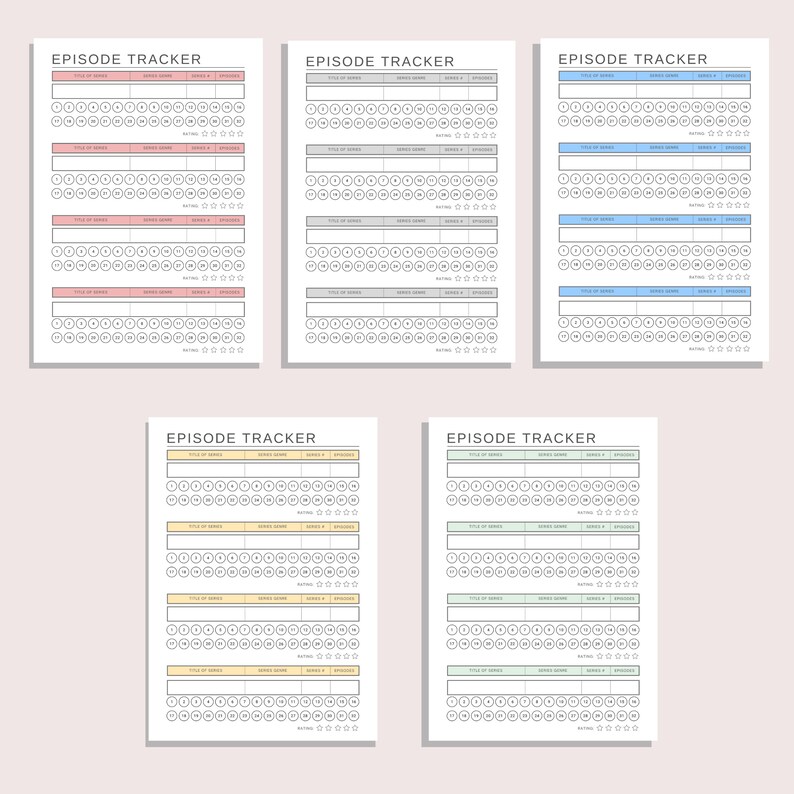 TV Series Episode Tracker | Television Journal Log | Tv Show Tracker ...