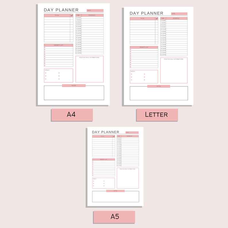 Day Planner | Printable Daily Task List | Priority Planner | Daily ...