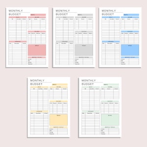 Monthly Budget Plan | Printable Finance Tracker | Expense Log | Budget ...