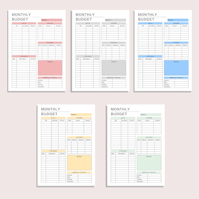 Monthly Budget Plan | Printable Finance Tracker | Expense Log | Budget ...